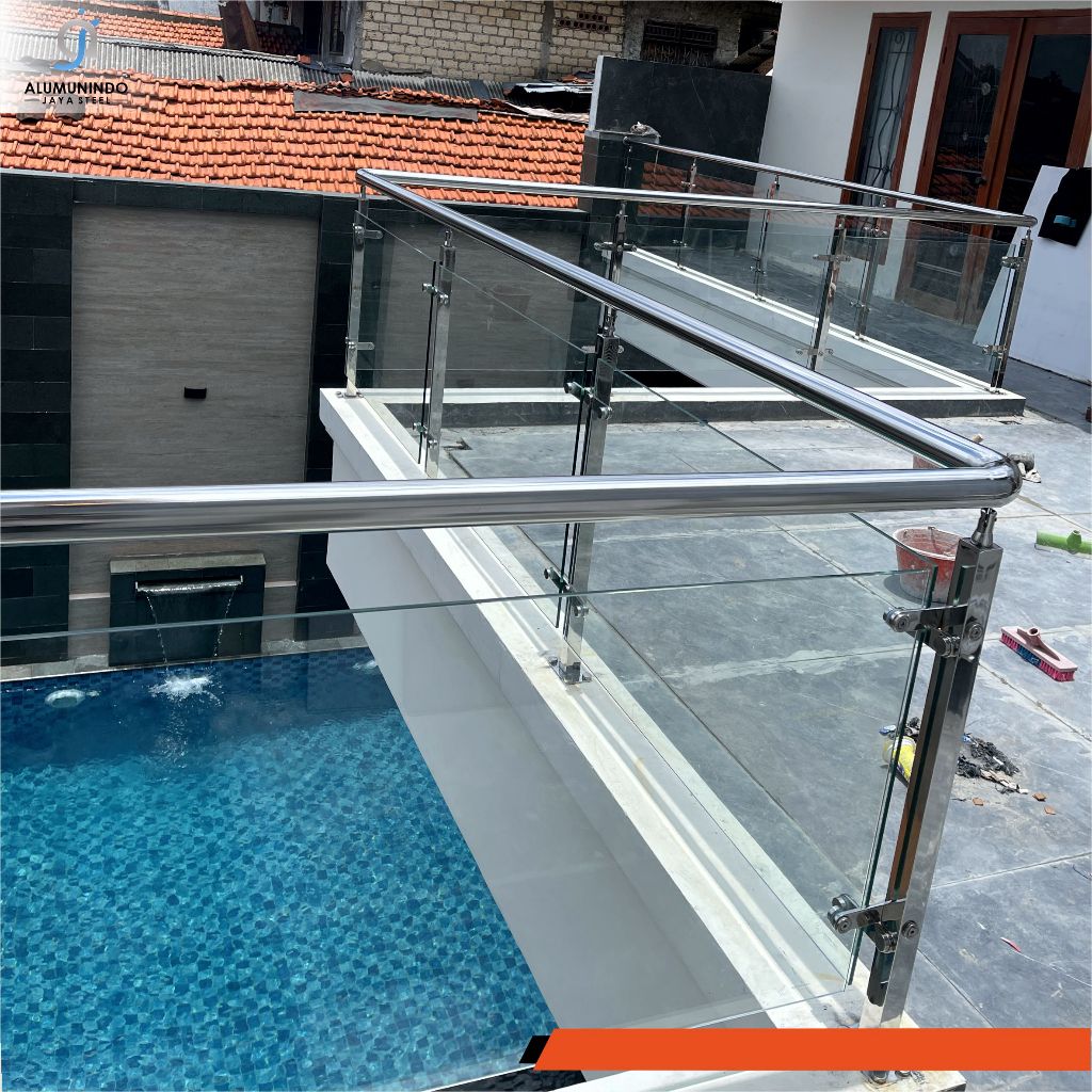Jual Railing Balkon Full Stainless Sus 304 Kaca Tempered 8mm | Shopee ...