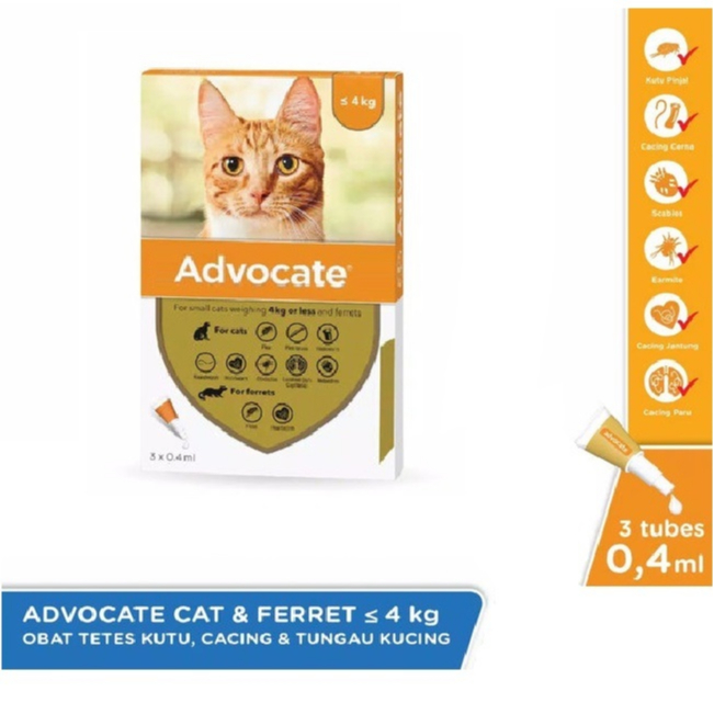 Jual Advocate CAT ( S ) Upto 4KG Obat Kutu Kucing Berat Badan Sampai ...