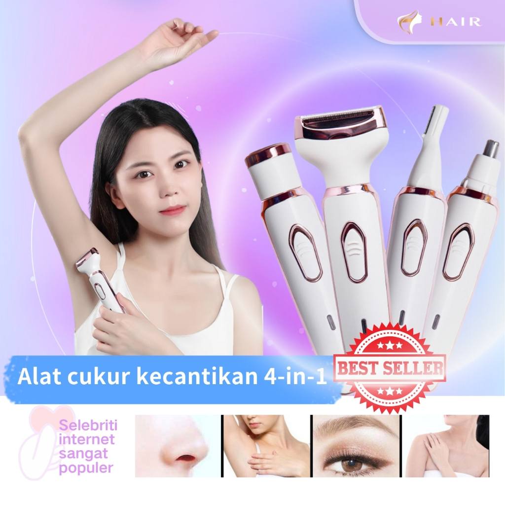 Jual HIR-0062 Alat cukur rambut 4 in 1/bulu ketiak/kaki/kemaluan wanita ...