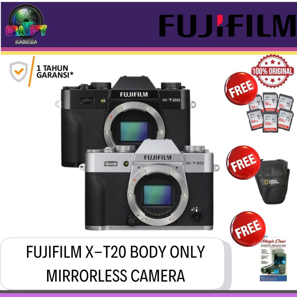 Jual FUJIFILM X-T20 BODY ONLY / FUJIFILM XT20 BODY ONLY | Shopee Indonesia
