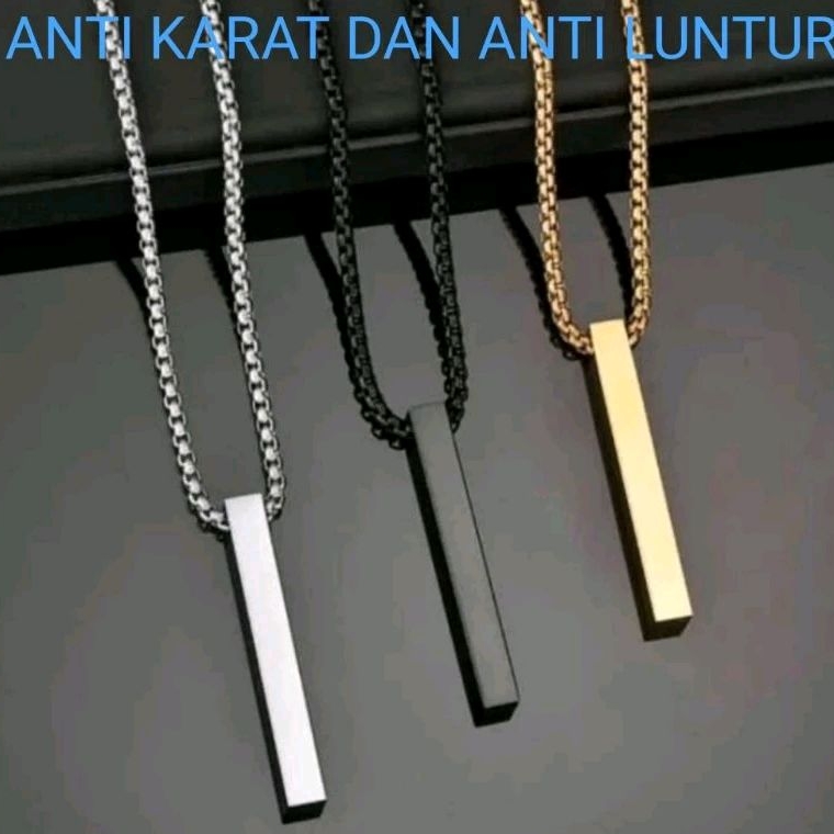 Jual KALUNG TITANIUM PRIA MODEL ROLO LIONTIN BALOK ANTI KARAT / KALUNG ...