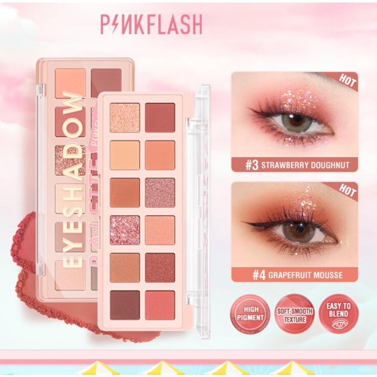 Jual PINKFLASH (PF-E15) PinkDessert 12 Shades Eyeshadow Palette High ...