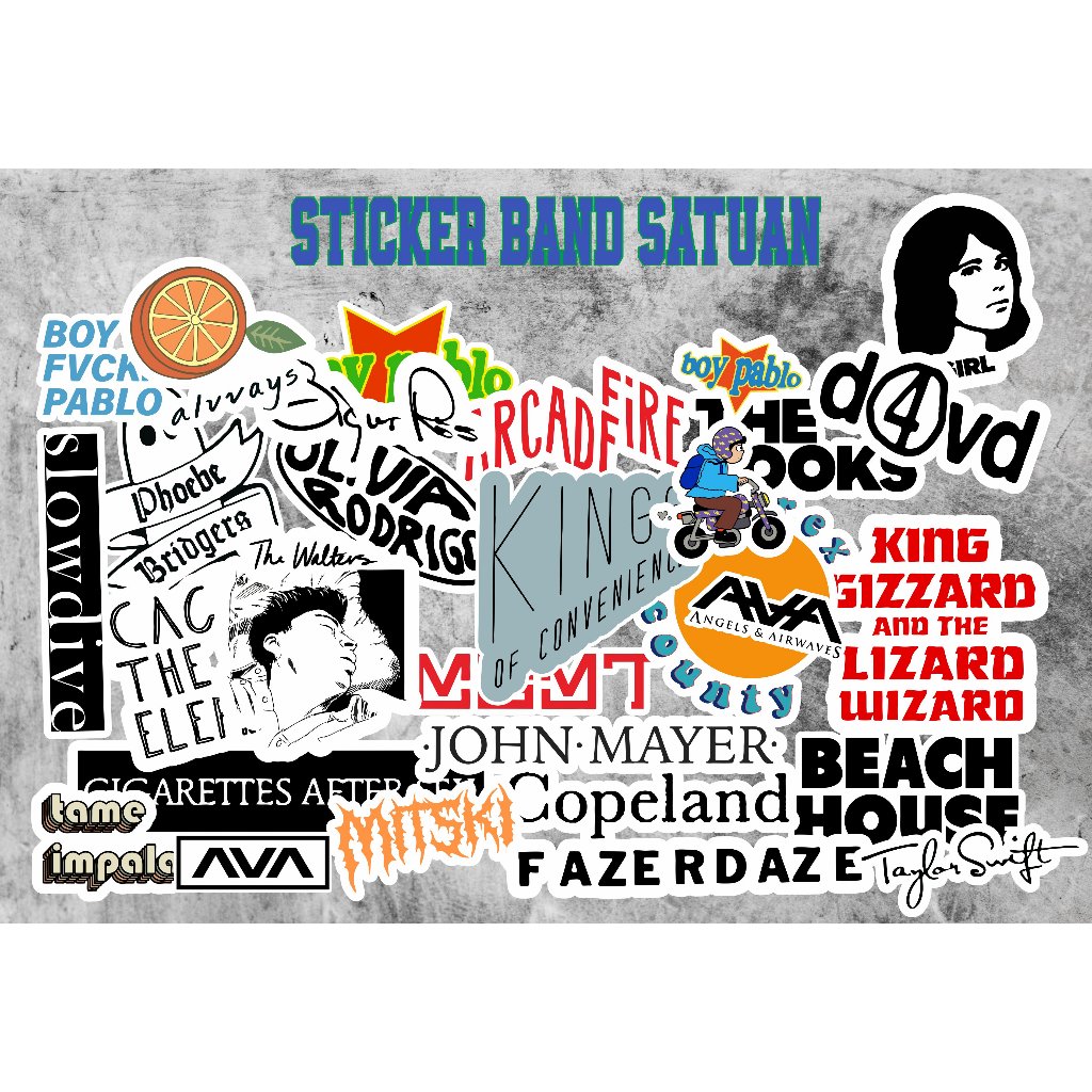Jual STICKER BAND / STICKER AESTHETIC / STICKER BAND LUAR SATUAN ...