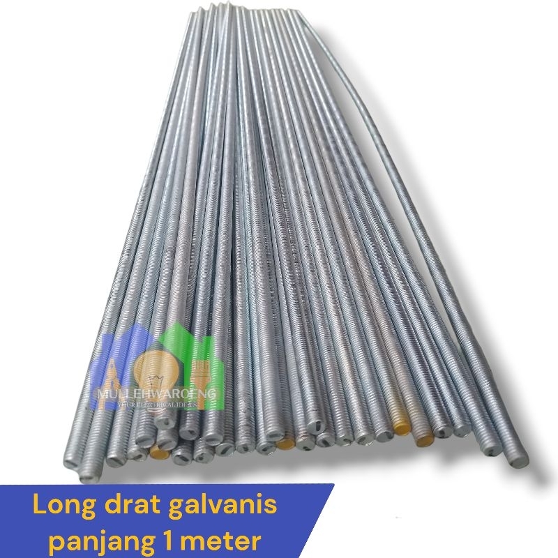 Jual Longdrat As Drat Ulir Drat Kasar Drat Halus Galvanis M6 M8 M10 M12 ...