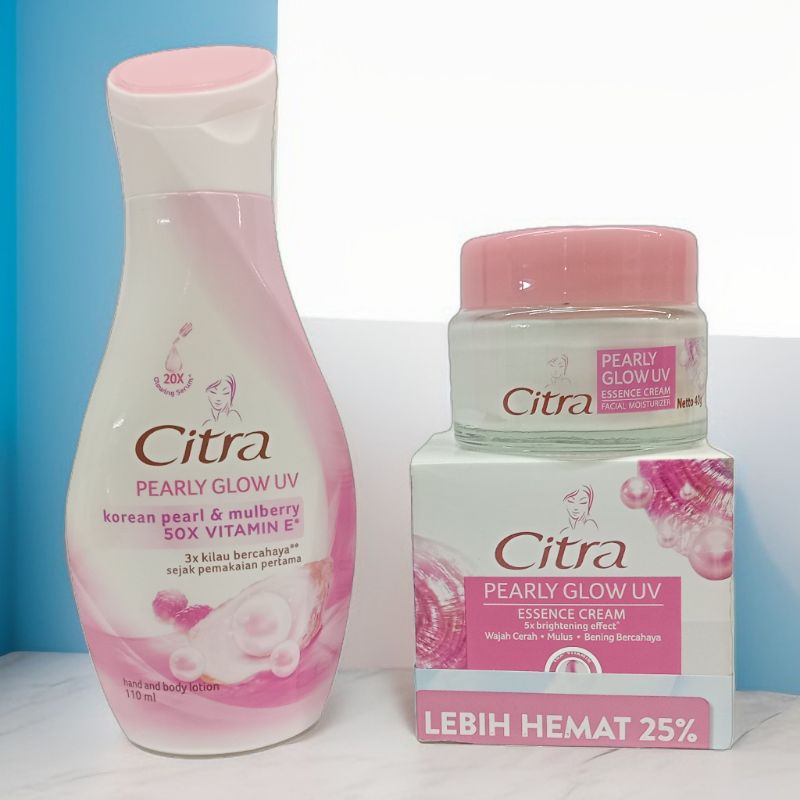 Jual paket cream citra pearly glow UV essence + body lotion citra ...