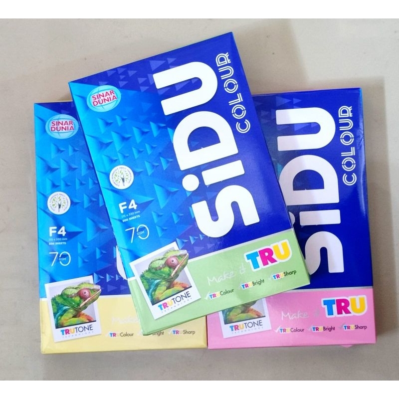 Jual Kertas HVS Warna SIDU F4 70 gsm ( 1 RIM ) | Shopee Indonesia