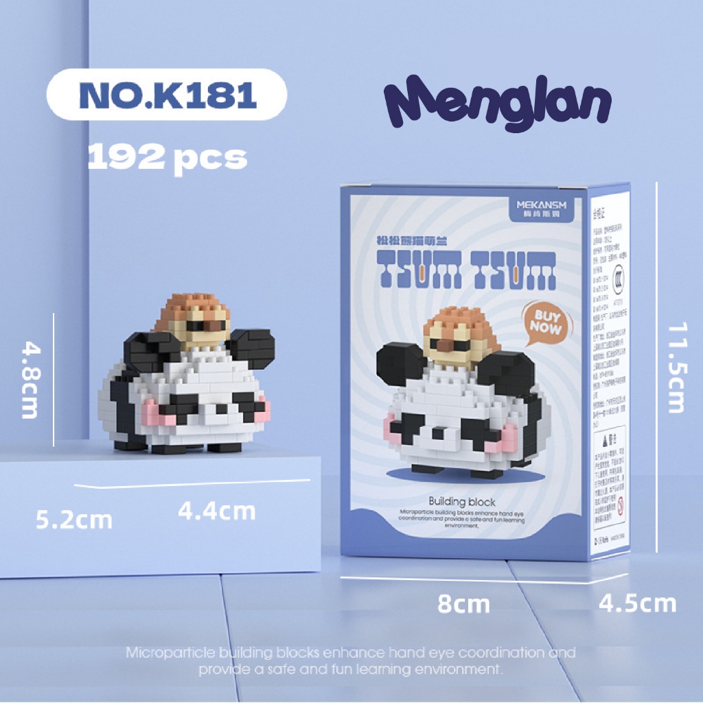 Jual BLOCK CITY MEKANSM PANDA TSUM-TSUM mainan balok karakter panda ...