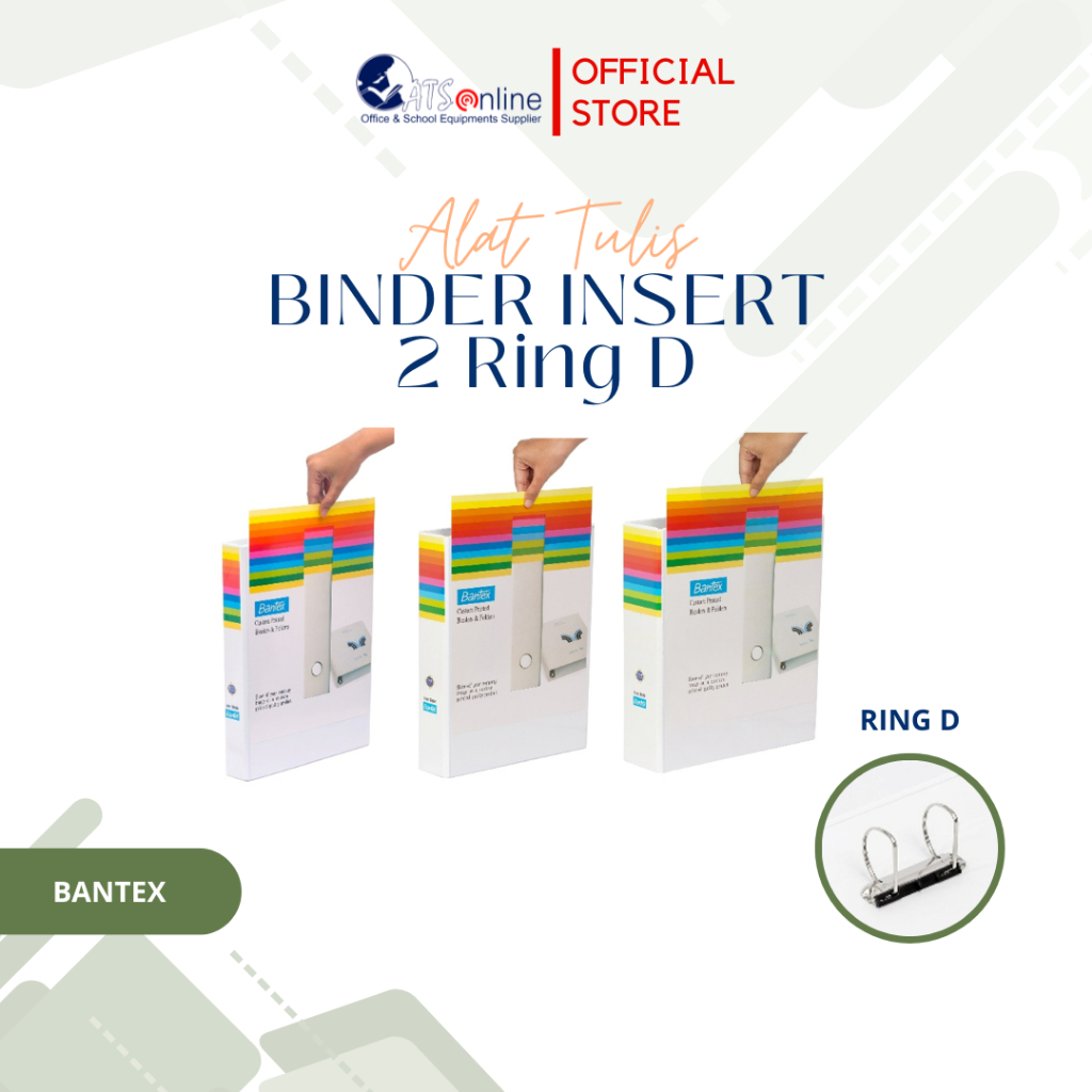 Jual BANTEX Binder Insert 2 Ring D Warna Putih | Shopee Indonesia
