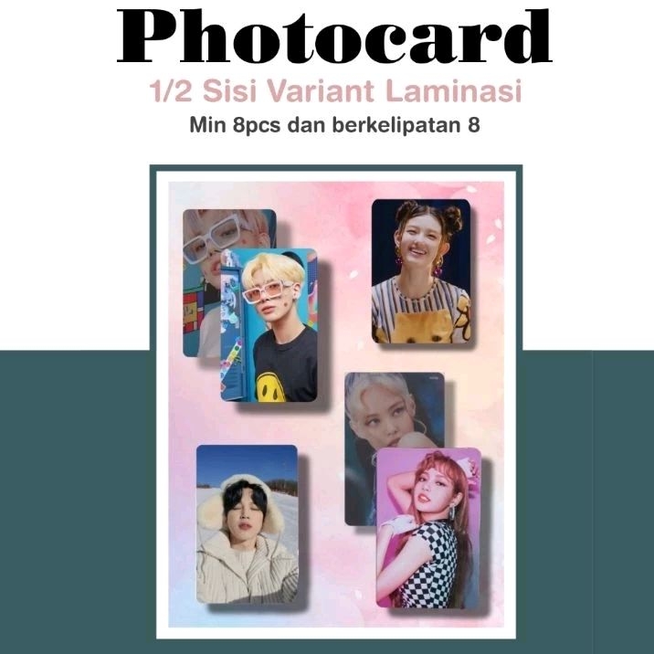 Jual Custom Photocard 1 & 2 Sisi BTS Kpop Cetak Foto Pc Glossy Holo Glitter Photo Print Hologram ...