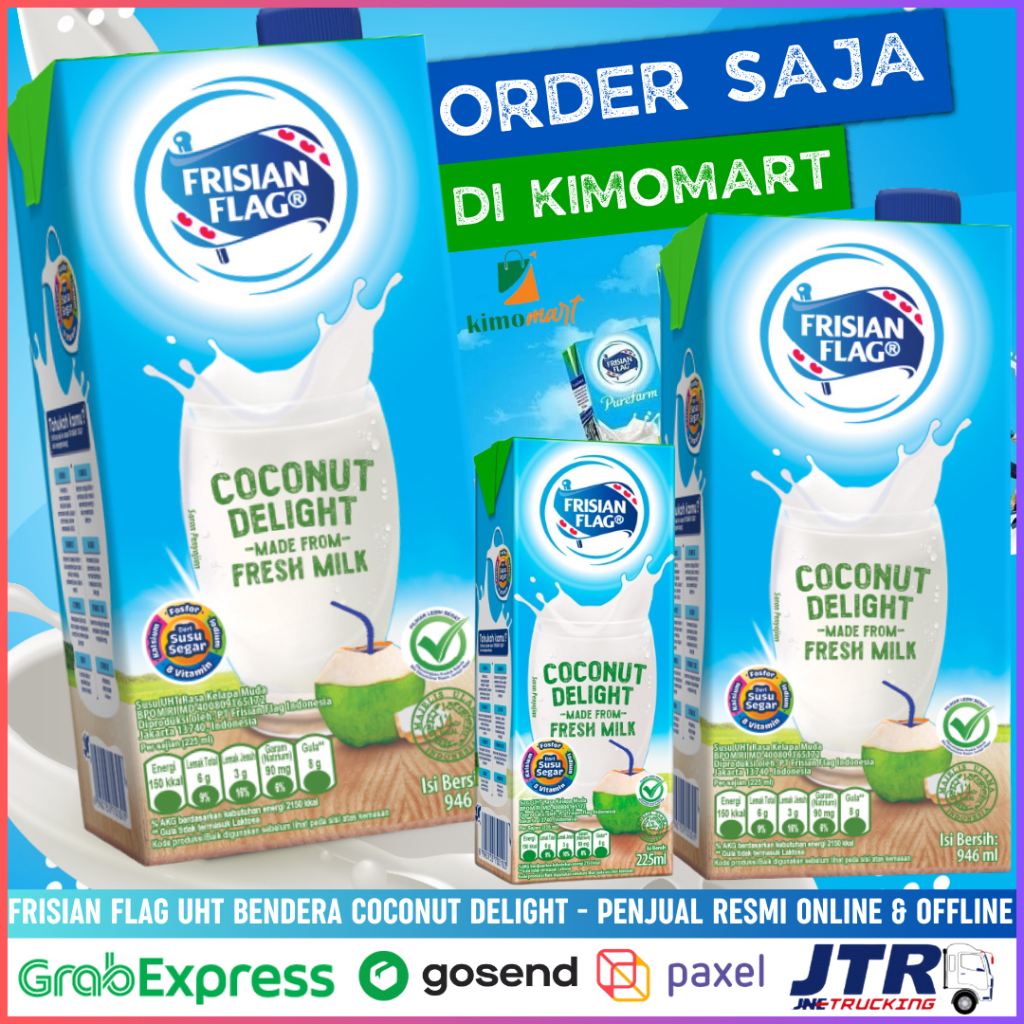 Jual Susu UHT Frisian Flag Bendera Coconut Delight - 1 Karton | Shopee Indonesia