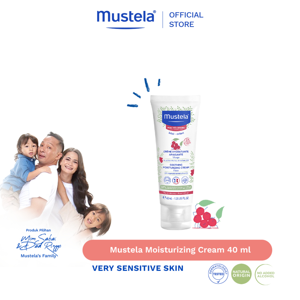 Jual Mustela Moisturizing Cream 40 ml - Krim Wajah Bayi Kulit Sensitif ...