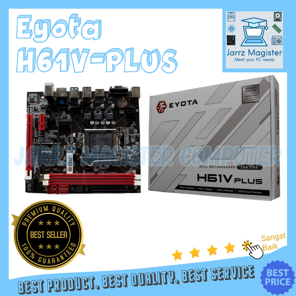 Jual Motherboard Eyota H61 H61V-PLUS Intel LGA 1155 DDR3 | Mainboard Eyota H61V-PLUS 1155 ...