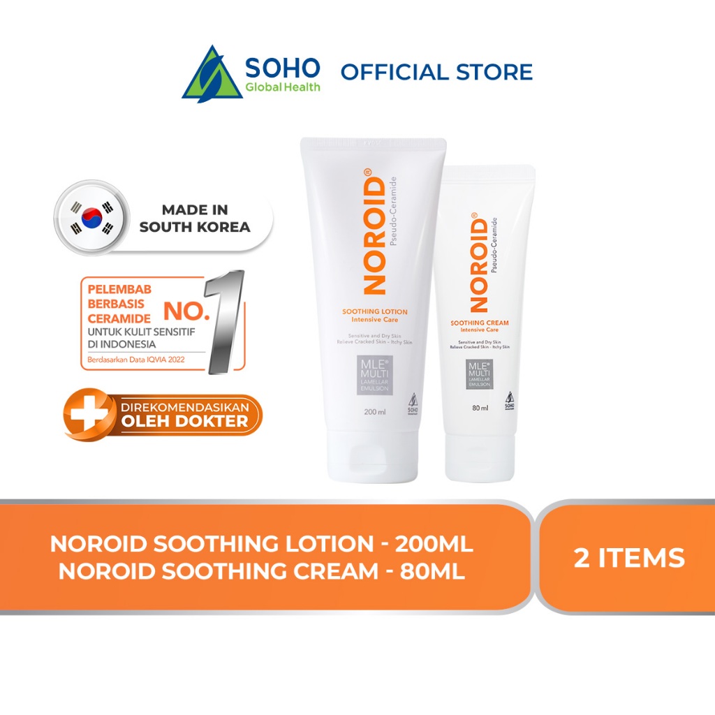 Jual Noroid Soothing Lotion - 200ml + Noroid Soothing Cream - 80ml ...