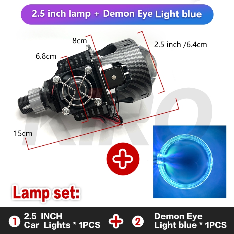 Jual 【BILED】 WST 2.5/3 INCH Fiber Karbon DC 12V/HighBeam 55W , LowBeam ...
