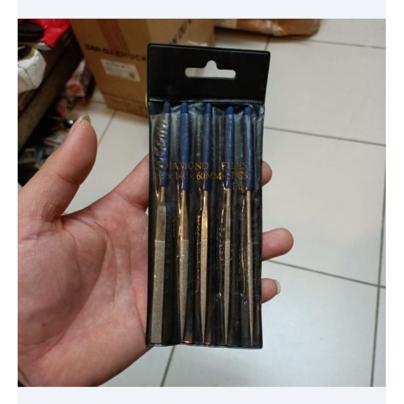 Jual kikir diamond set 3x140 / diamond files 5pc / kikir batu / kikir ...