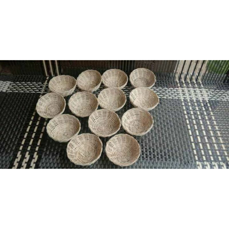 Jual mangkok kerajang rotan kerajang snack rotan ukuran 18 cm | Shopee ...