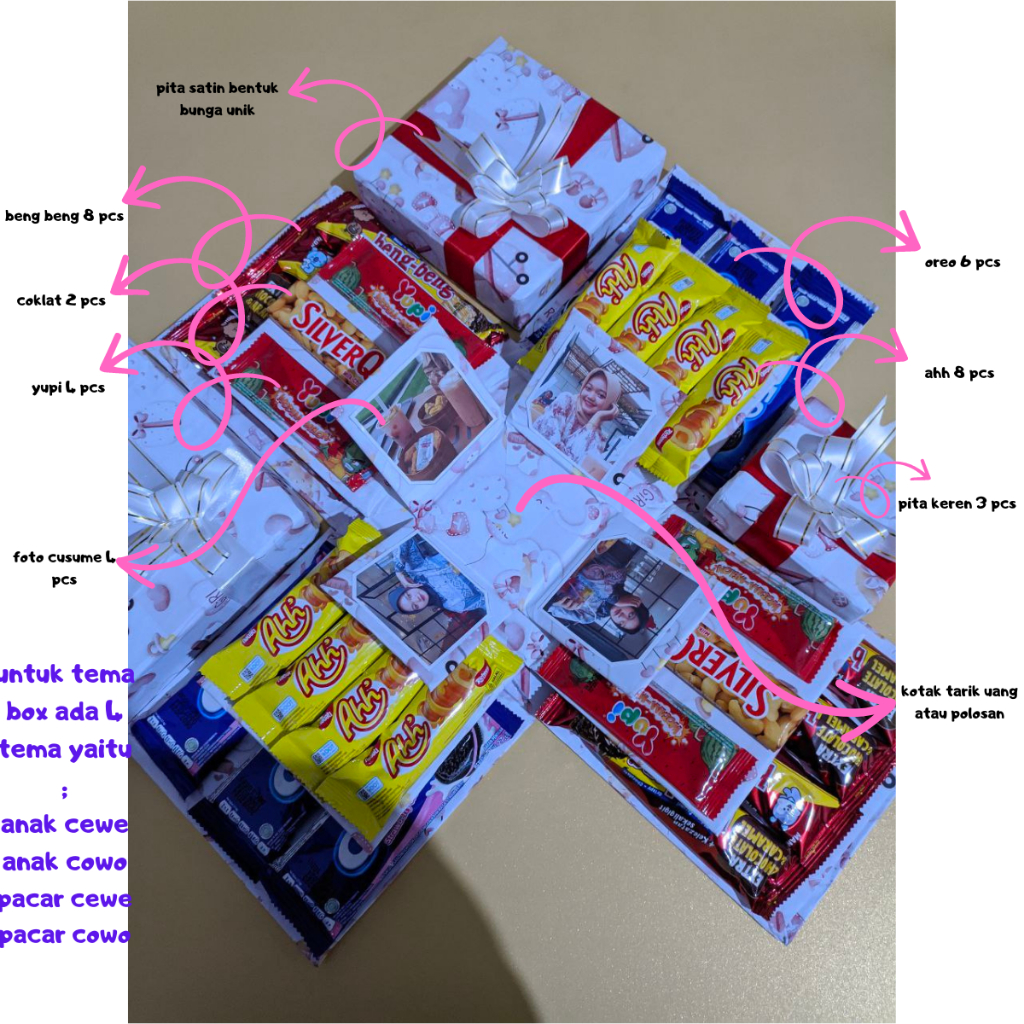 Jual Snack box gift box snack hampers snack kado ulang tahun ...