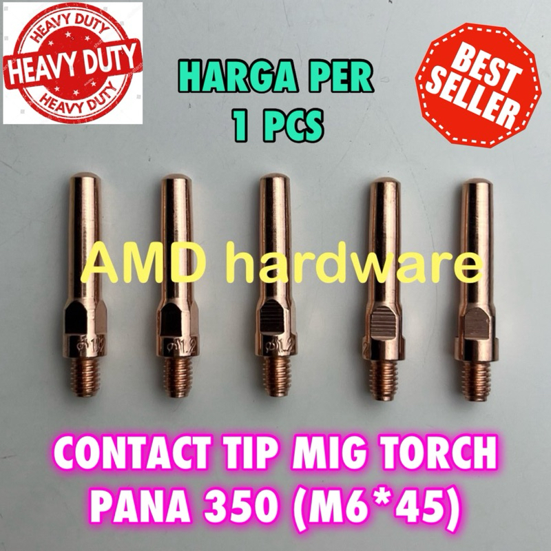 Jual Contact Tip Tipe PANA 350 500 A 1mm 1.2mm M6*45*1*1.2 mm Kontak ...