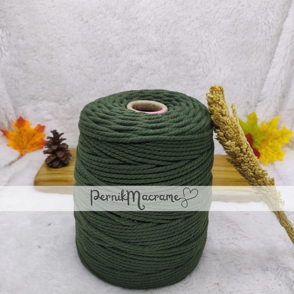 Jual Tali Katun Macrame 3MM / 4MM HIJAU 1KG Super Premium // 3 Ply // Murah | Shopee Indonesia