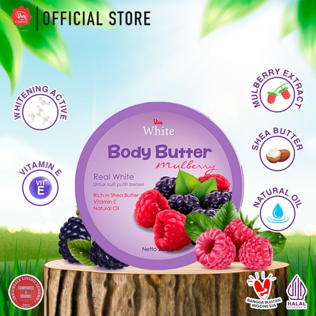 Jual Viva White Body Butter Mulberry (WHITENING) with SHEA BUTTER, VIT E & NATURAL OIL - 200 Gr ...
