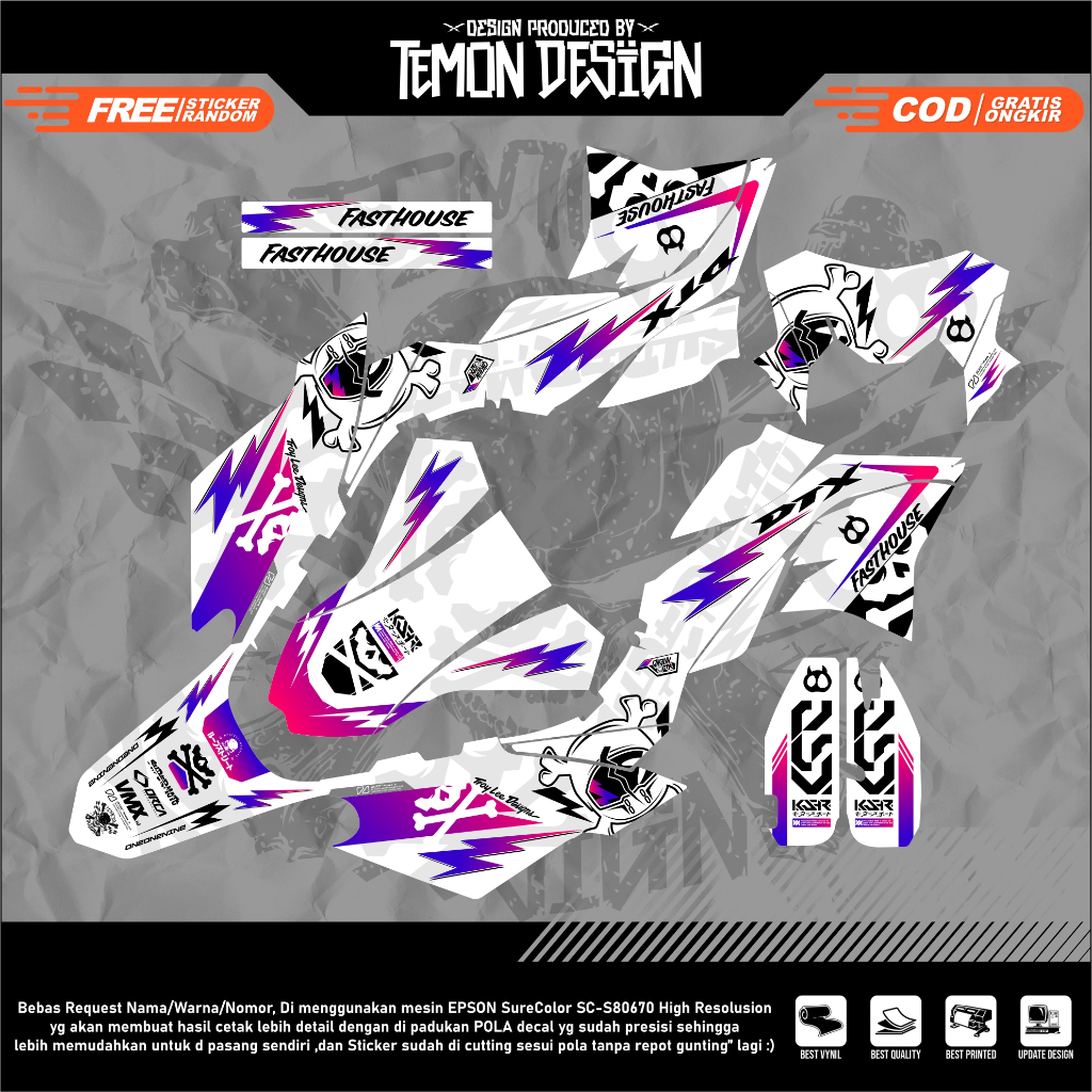 Jual STICKER DECAL KAWASAKI D-TRACKER SUPERMOTO MOTIF 001 - FULLBODY ...