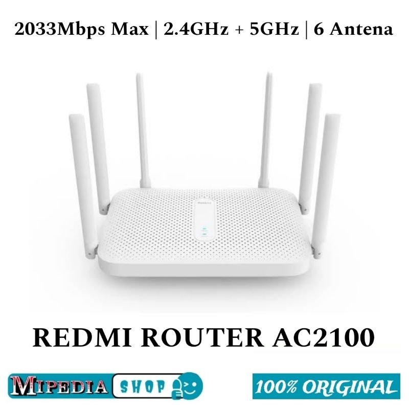Jual XIAOMI REDMI ROUTER AC2100 2033 Mbps WiFi 2.4G 5G Dual Band 6 ...