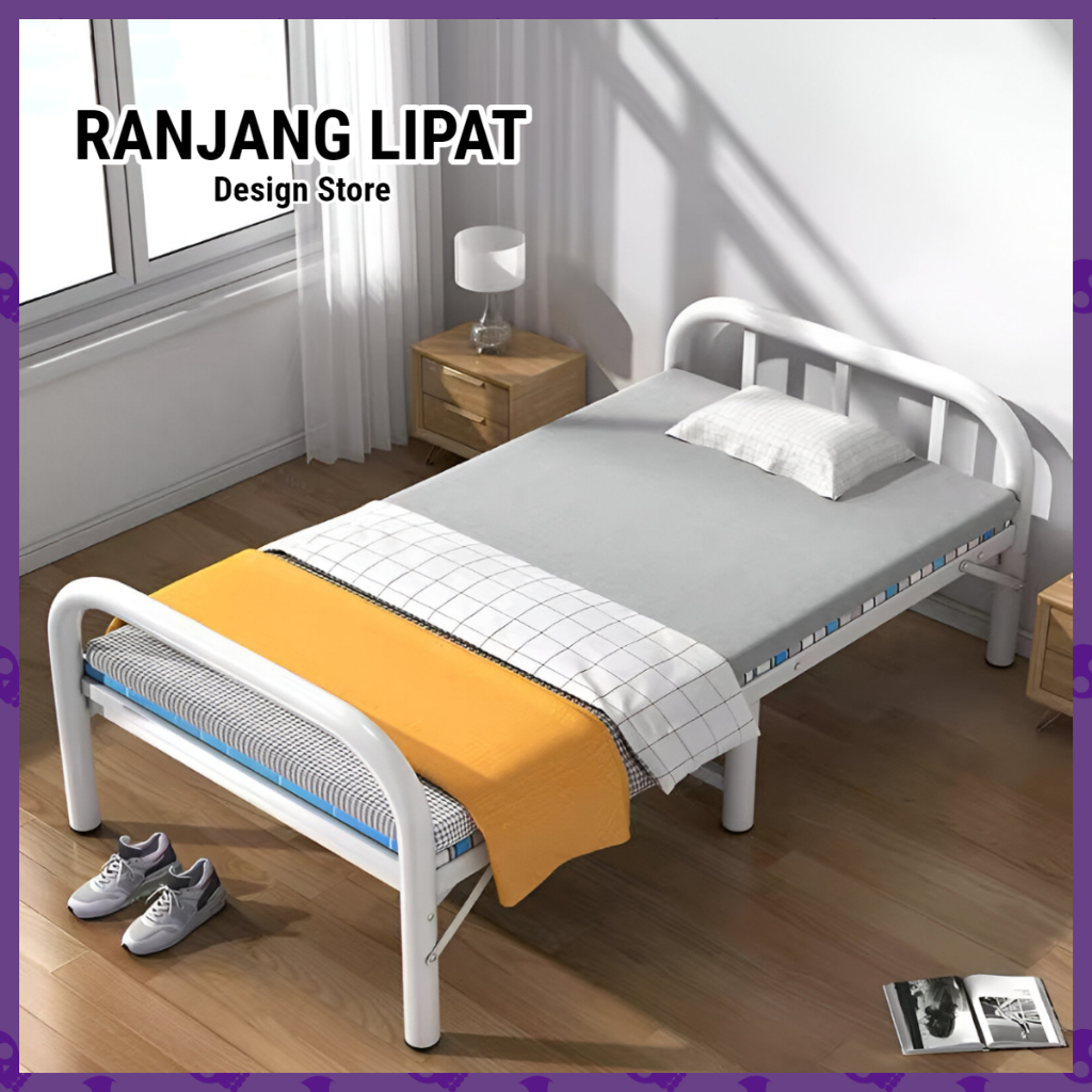 Jual Ranjang Dipan Kasur ZDC Bahan Besi Lipat Portable Bed Single ...