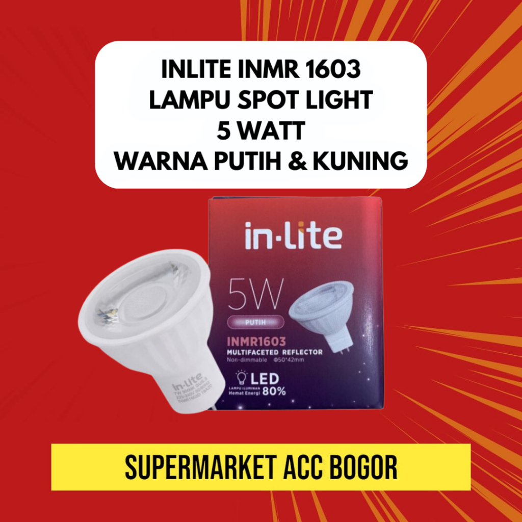 Jual InLite Lampu LED Spot MR16 220VOLT 5 WATT 5W Spotlight MR1603 220V ...