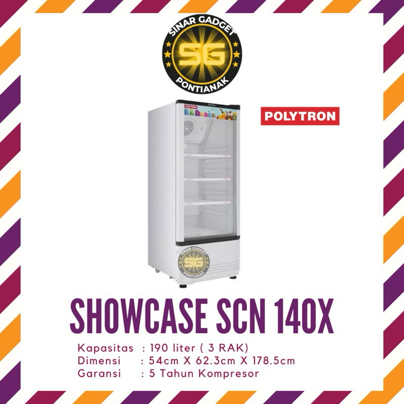 Jual Kulkas showcase Polytron 3 rak scn 140x | Shopee Indonesia
