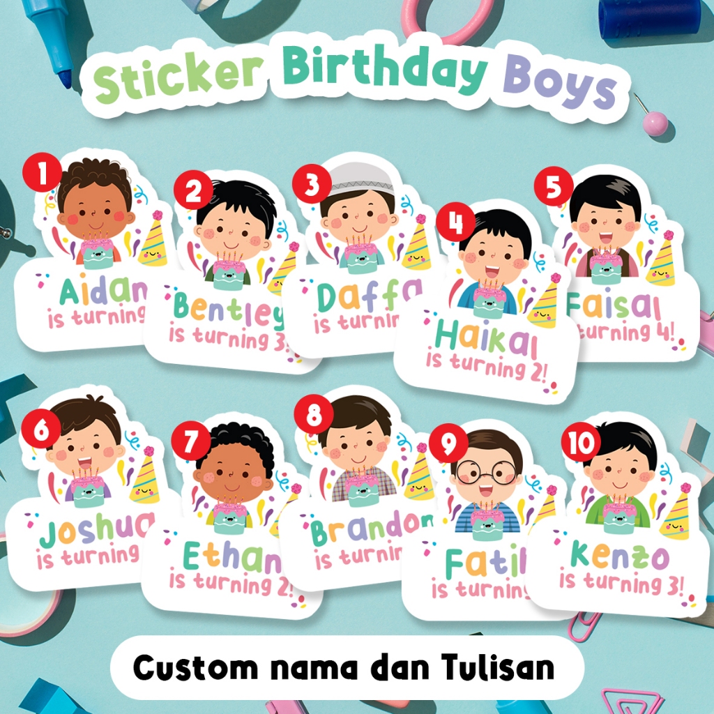 Jual Sticker Ulang Tahun Anak Sticker Bento Birthday Sticker Anak ...