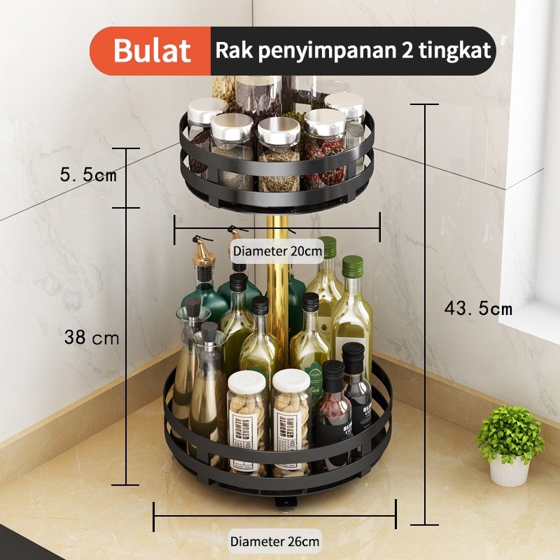 Jual SIV Rak Bumbu Putar Berputar 360 Derajat Rak Bumbu Dapur Rak Dapur ...