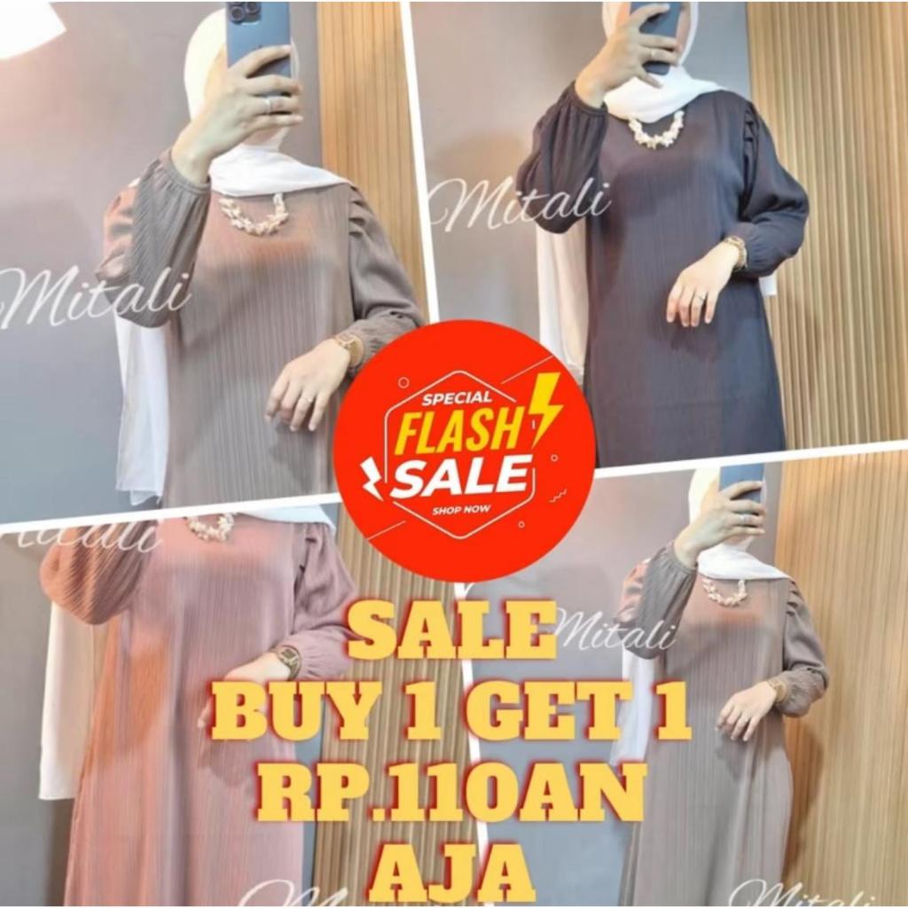 Jual D - Paket BUY 1 GET 1 Gamis Soraya Rempel Tangan Knit Condru ...