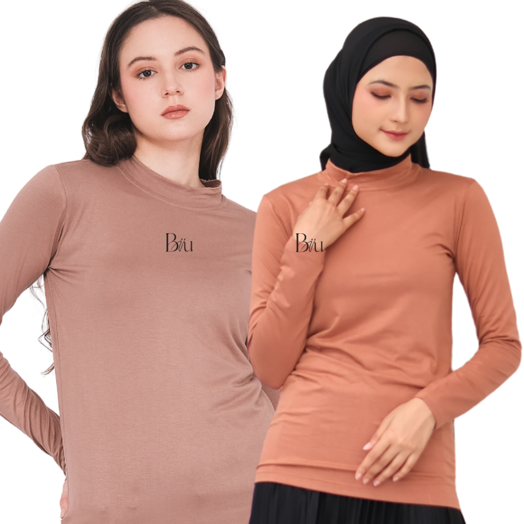 Jual Biiu Baju Inner Kaos Manset Wanita Lengan Panjang Premium Body Fit ...