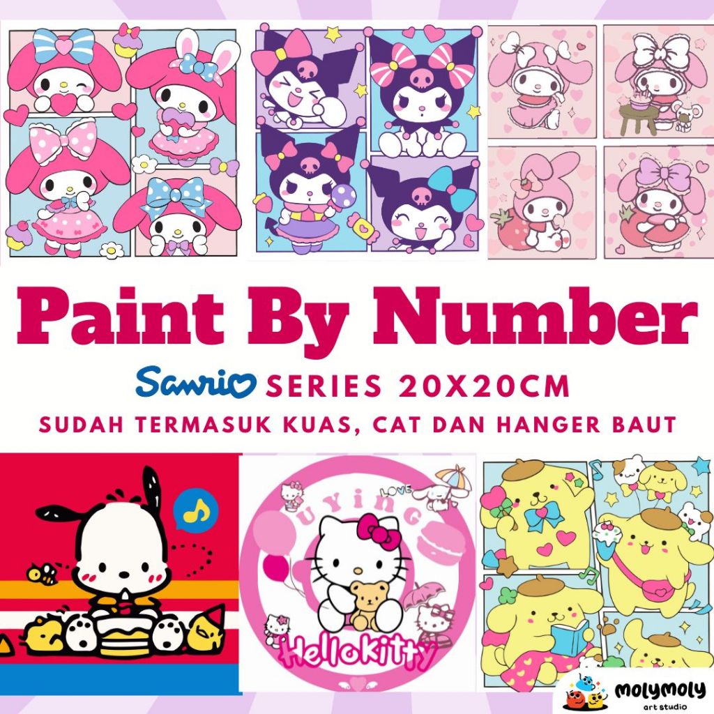 Jual (Sanrio Series) DIY Paint by Number ukuran 20x20 cm | Shopee Indonesia