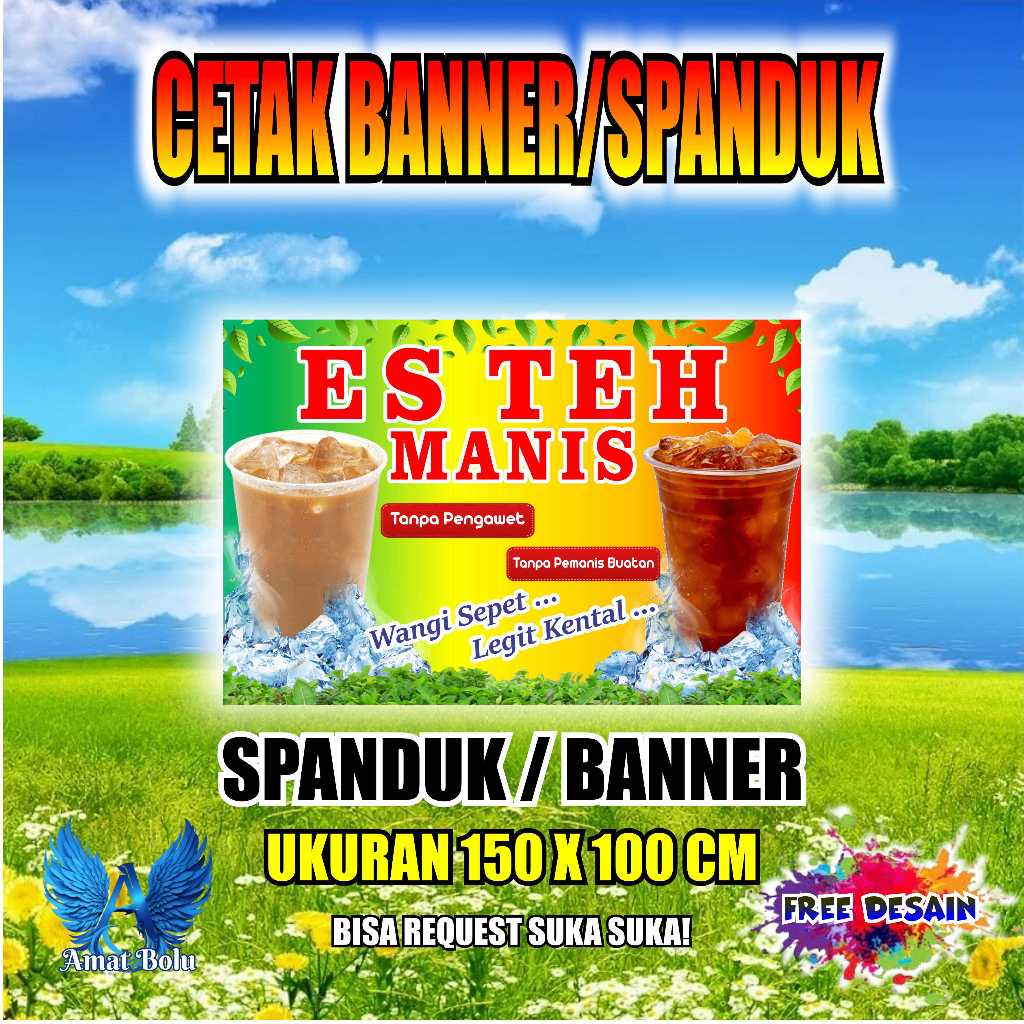 Jual Cetak Banner Cetak Spanduk Es Teh Manis Tanpa Pemanis Buatan ...