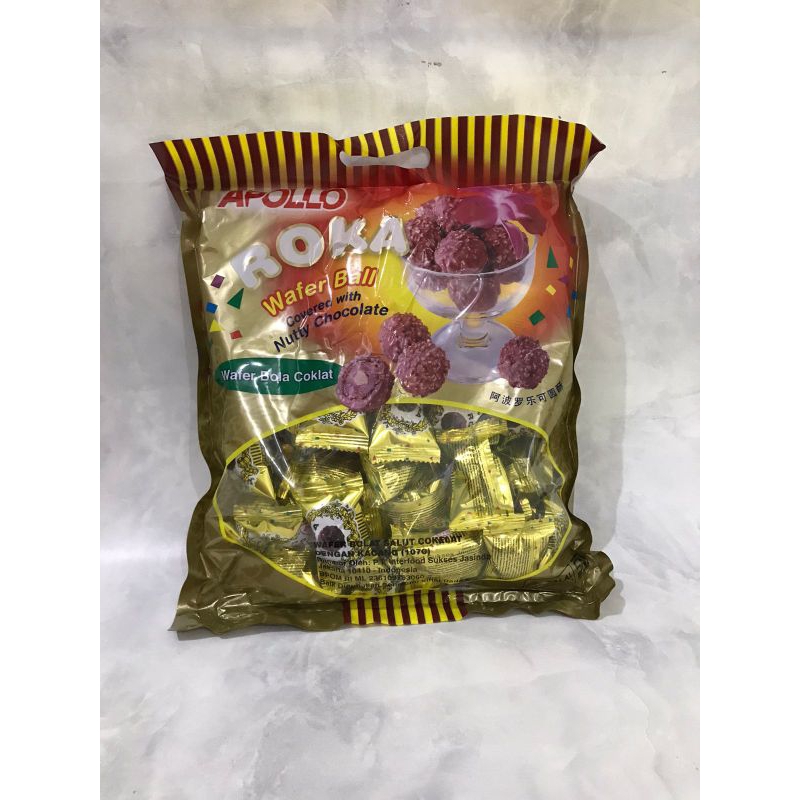 Jual ROKA WAFER BALL APOLLO ORIGINAL KEMASAN REFIL 300g | Shopee Indonesia