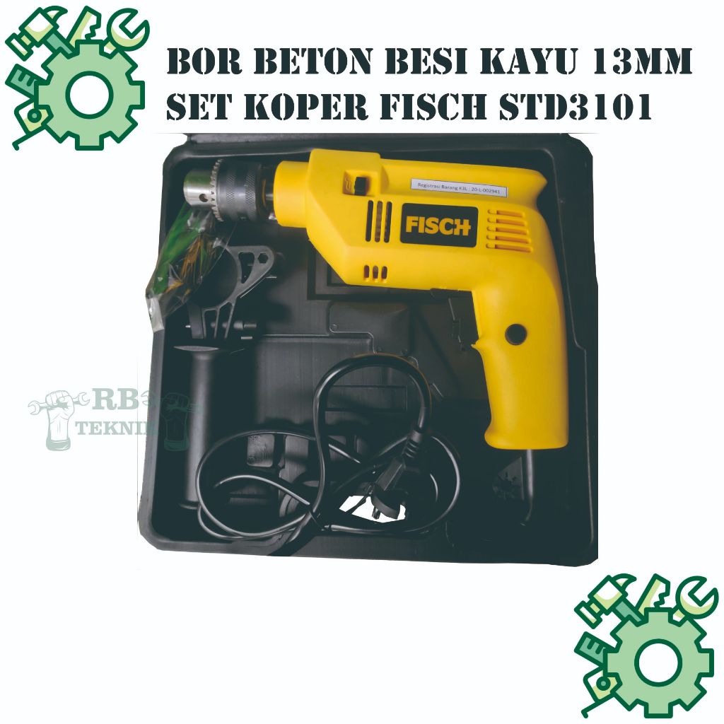 Jual Bor Beton Besi Kayu set Koper 13 MM Fisch STD3101 | Shopee Indonesia