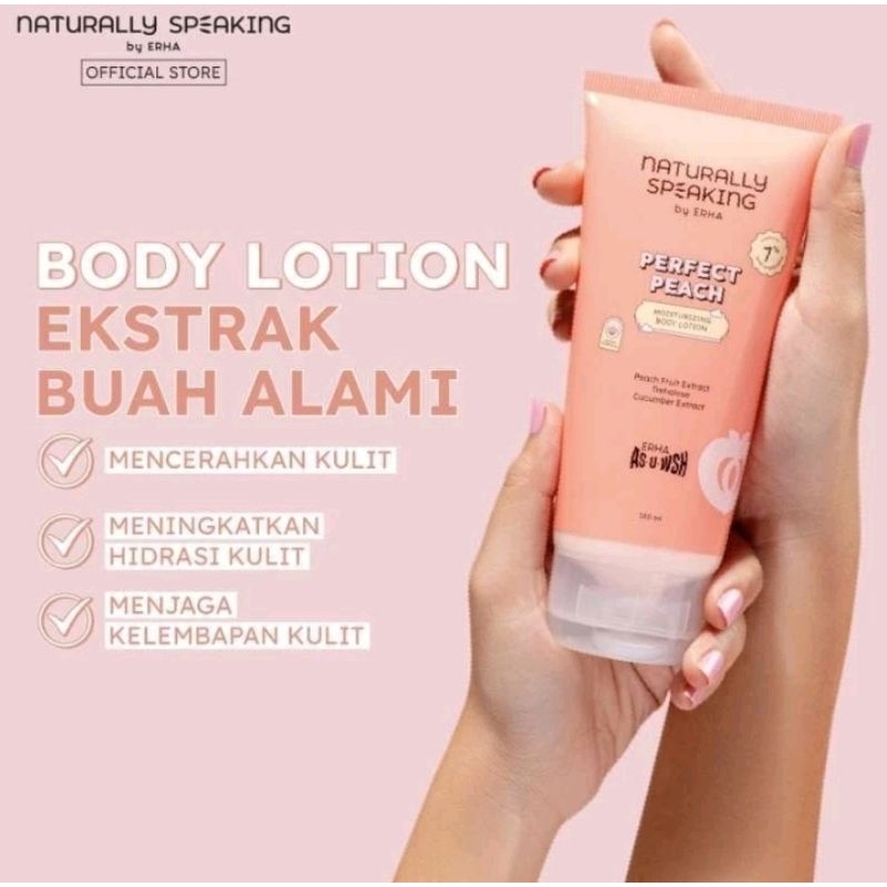 Jual body lotion erha naturaly speaking peach 180ml | Shopee Indonesia