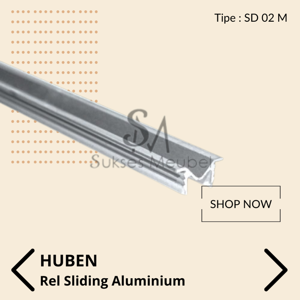Jual HUBEN Rel Aluminium Bawah SD 02 M | Rel Slliding Lemari Aluminium HUBEN | Shopee Indonesia