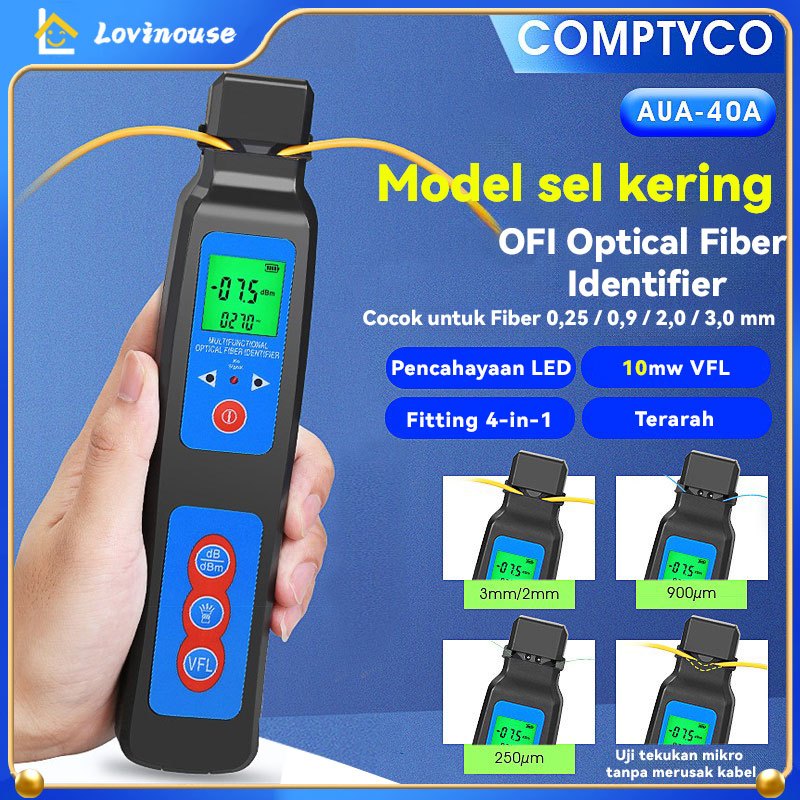Jual COMPTYCO AUA-40A Dry cell type fiber optic identifier with 10mw visual fault locator and ...