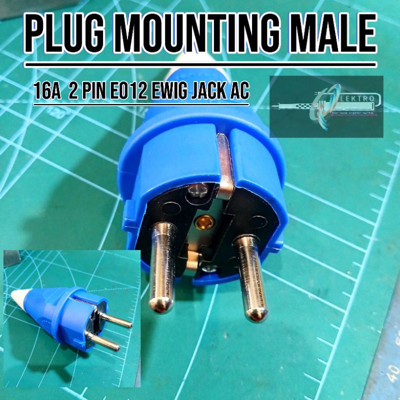 Jual Plug Mounting Male | Jack AC Buildup | 16A 2 PIN E012 | Shopee ...