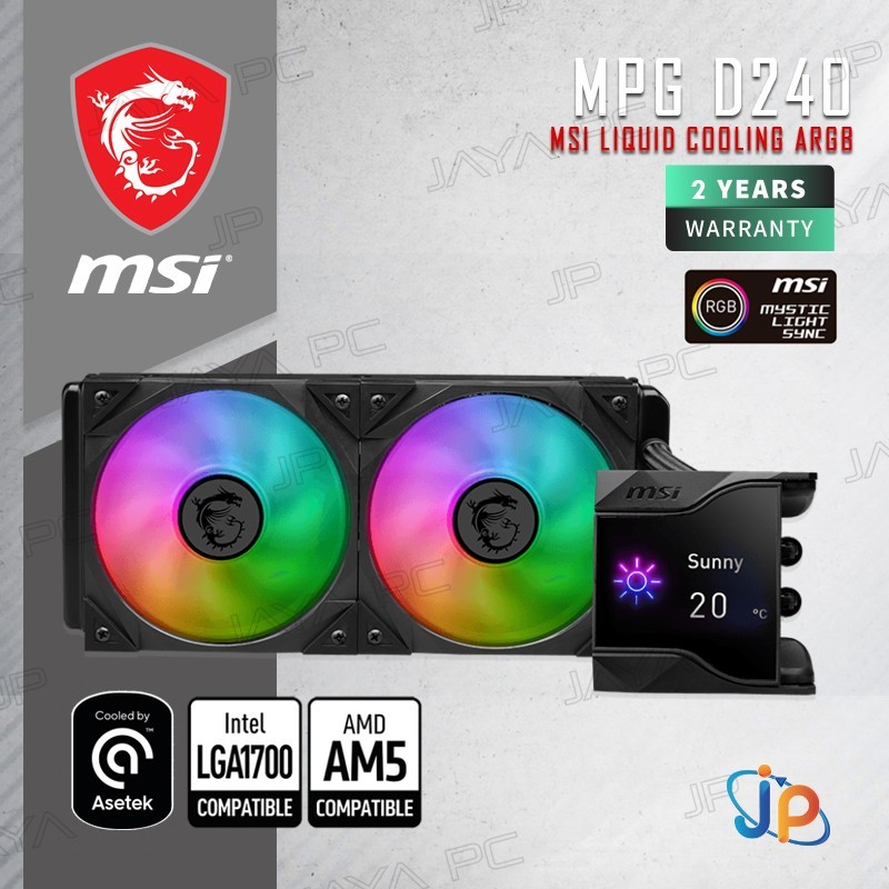 Jual MSI MPG CORELIQUID D240 ARGB - CPU Cooler Liquid Fan | Shopee Indonesia