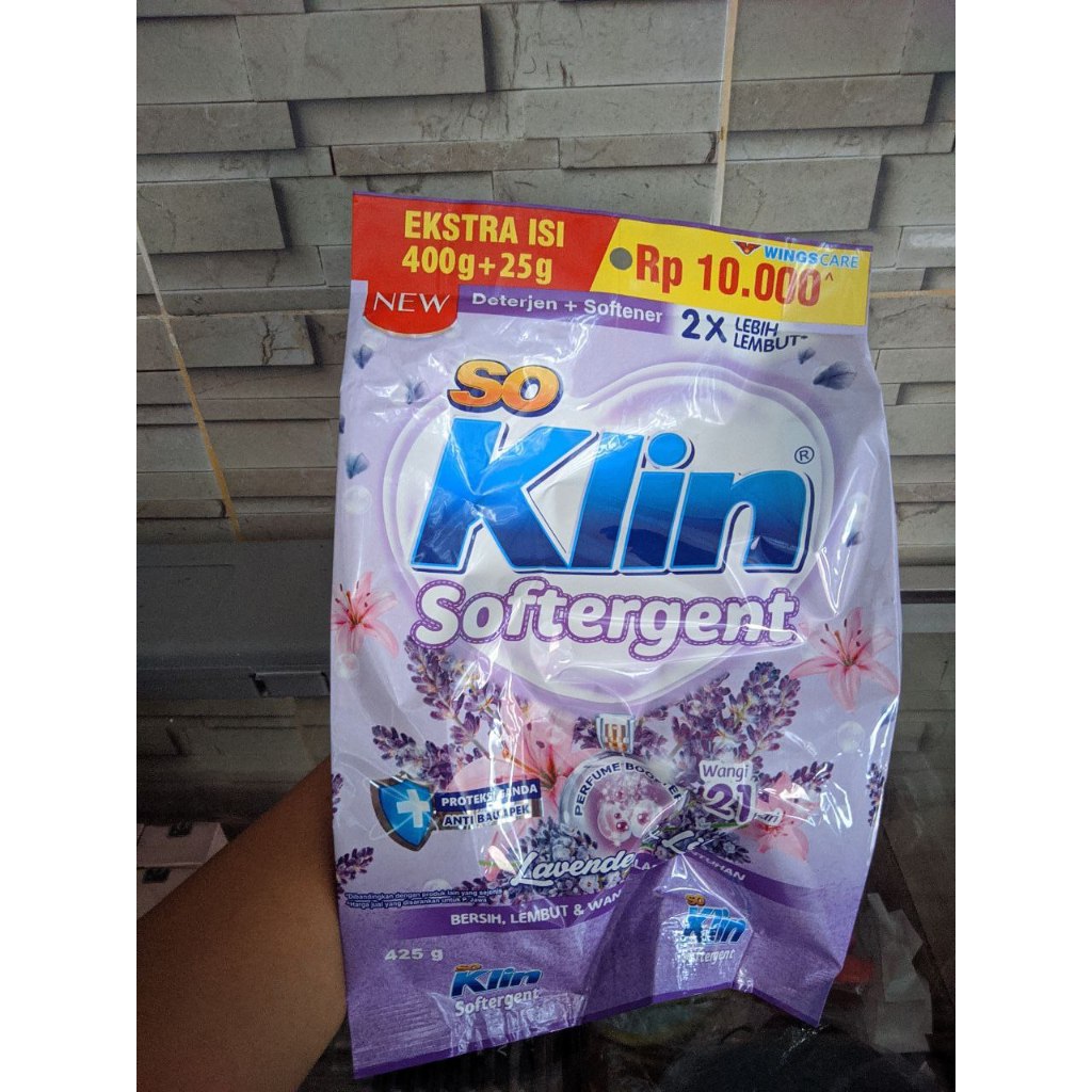 Jual Soklin Softergent Detergent Bubuk So Klin 425gr Kemasan 10K ...
