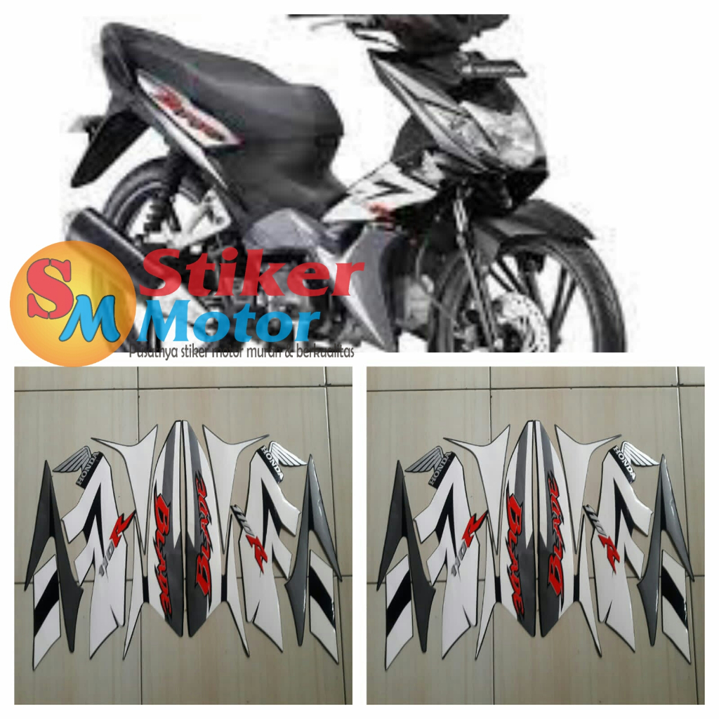 Jual STRIPING STICKER LIS LES POLET BODY MOTOR BLADE 110R 2009 ABU ...