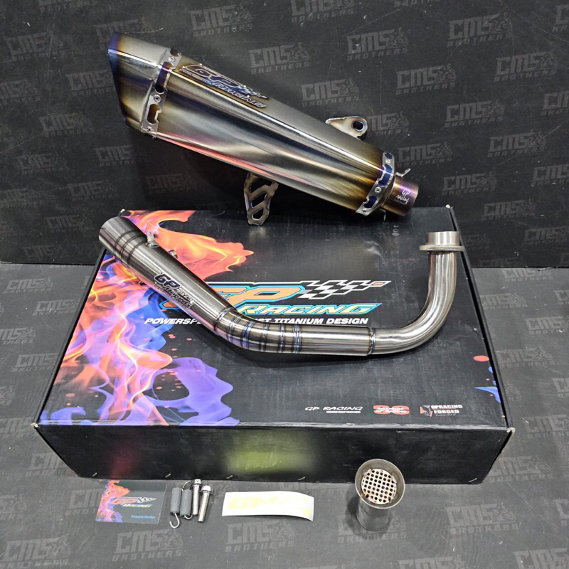 Jual Exhaust Knalpot GP Racing Titanium Silver For Honda Forza 250 350 ...
