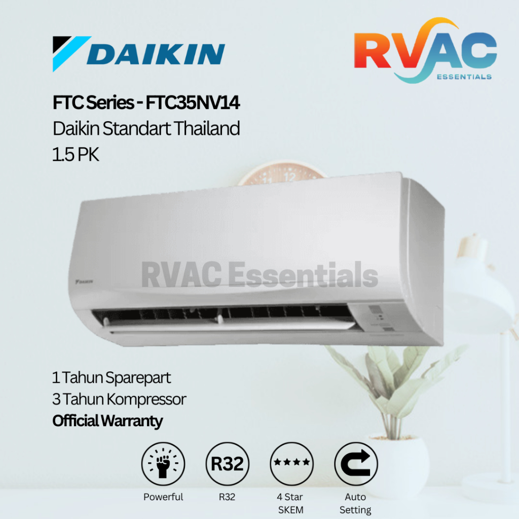 Jual AC DAIKIN 1,5 PK THAILAND FTC35NV14 | Shopee Indonesia