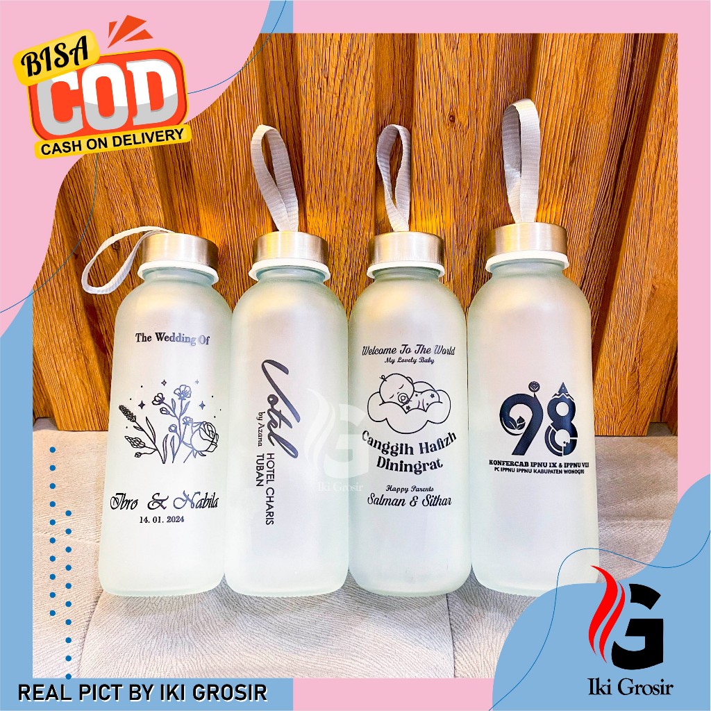 Jual Souvenir Botol Kaca Doff Bebas Desain Sablon | Shopee Indonesia