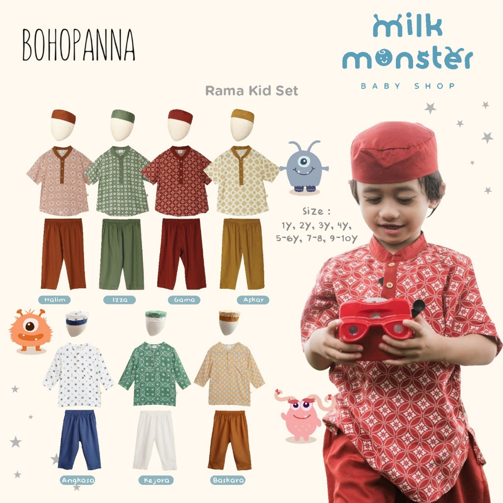 Jual Bohopanna Rama Set / Baju Koko Ayah,anak, dan bayi / Baju hari raya anak / baju lebaran ...