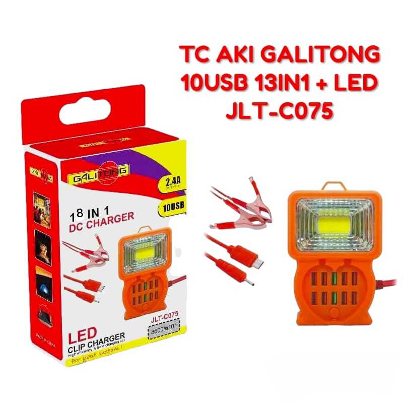Jual TRAVEL CHARGER / CLIP CHARGER AKI GALITONG 10USB 13IN1 + LED JLT-C075 | Shopee Indonesia