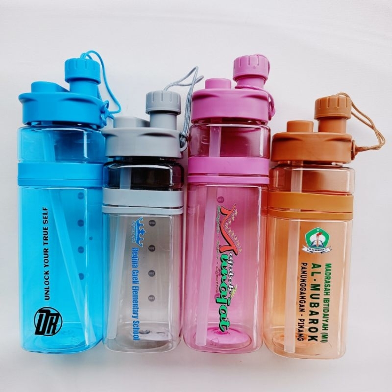 Jual BOTOL CUSTOM LOGO || BOTOL MINUM 2in1 700ml | Shopee Indonesia